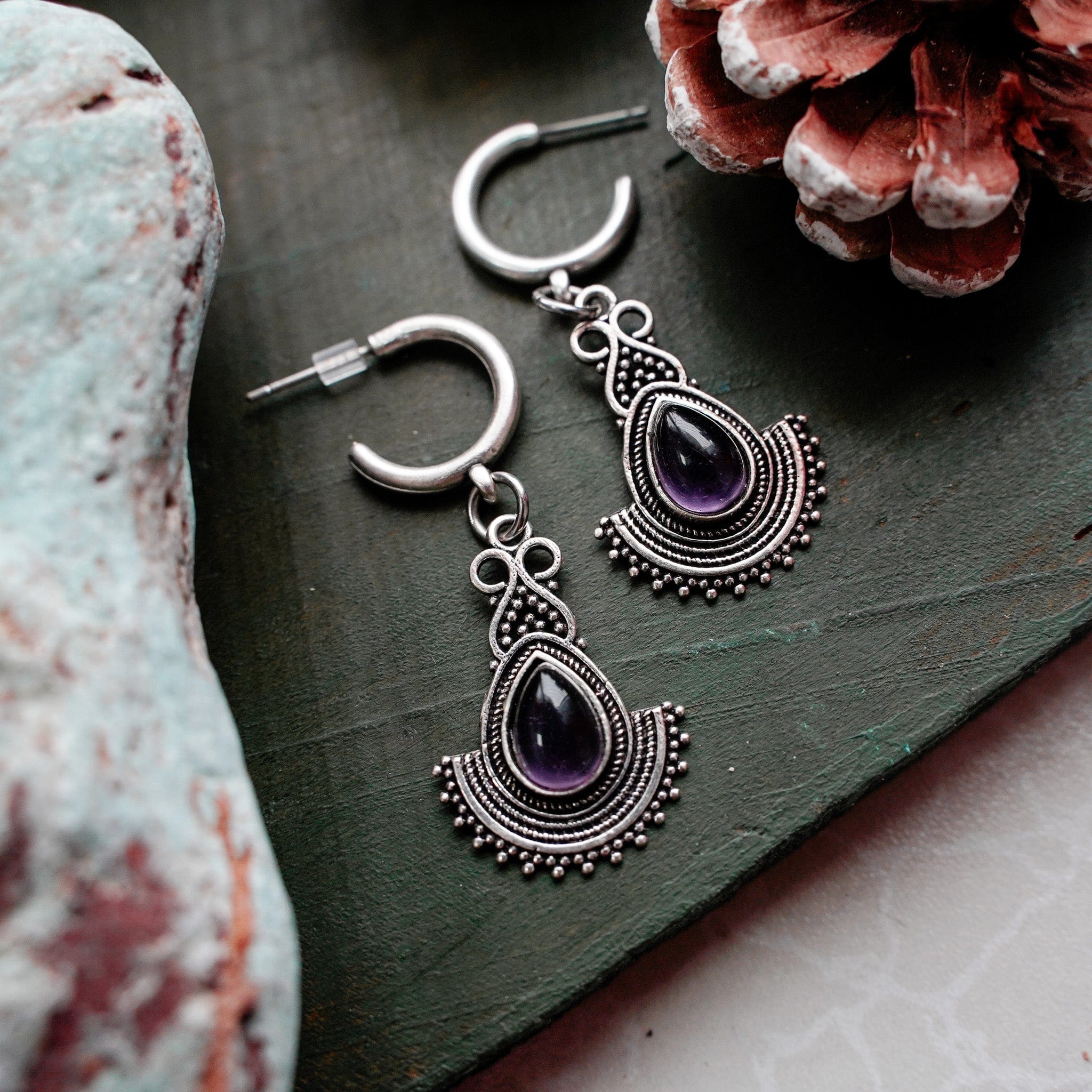 Purple Hoop Earrings – ethnasia